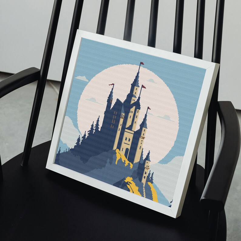 Fairy Tale Castle - Castle Cross Stitch Pattern - Modern Cross Stitch ...
