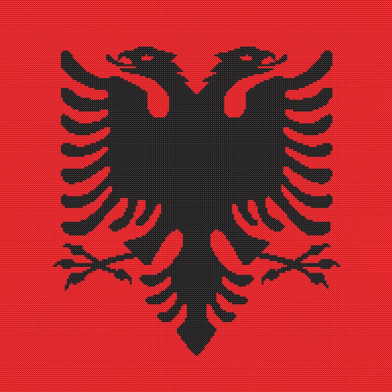 Albanian Eagle Cross Stitch Pattern - Albanian Eagle Embroidery File ...