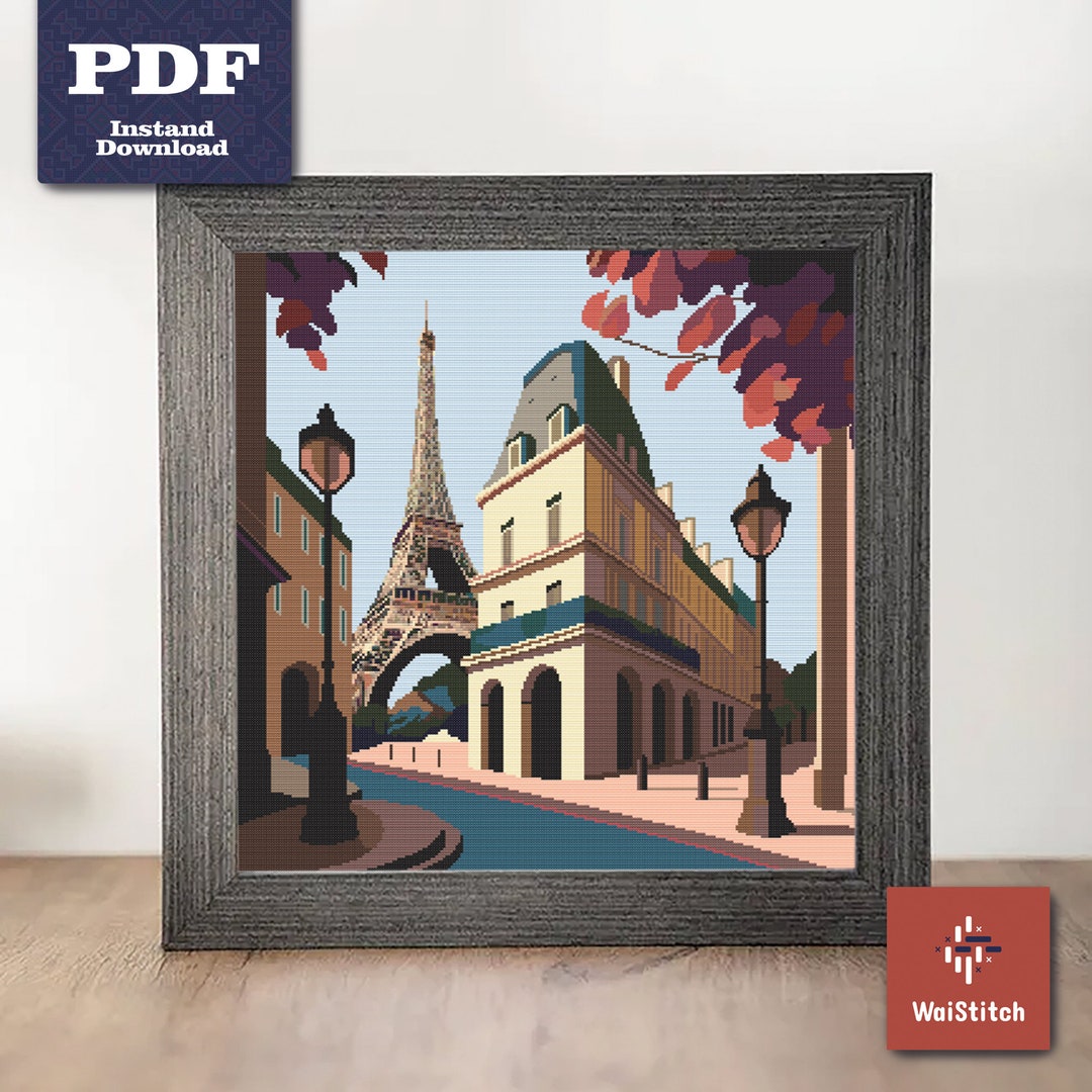 Paris Cross Stitch Pattern City X-stitch Paris Embroidery Design French ...