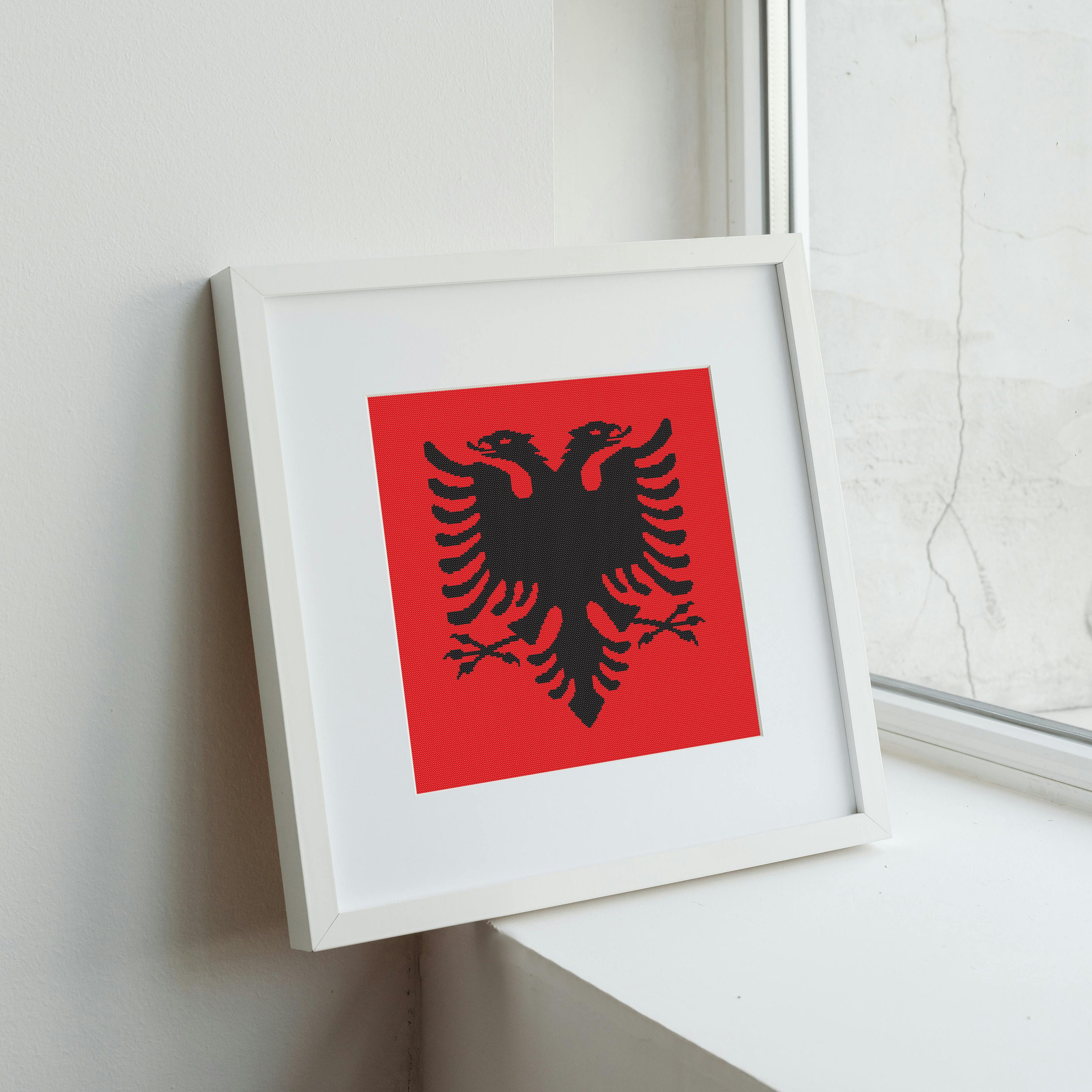 Albanian Eagle Cross Stitch Pattern Albanian Eagle Embroidery File ...