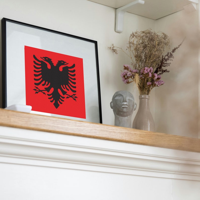 Albanian Eagle Cross Stitch Pattern Albanian Eagle Embroidery File ...