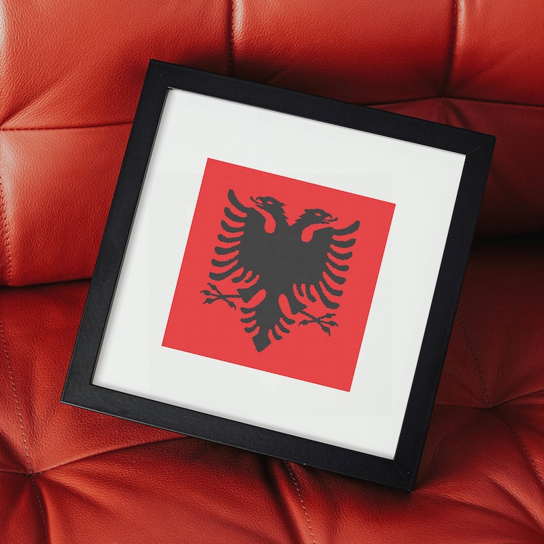 Albanian Eagle Cross Stitch Pattern - Albanian Eagle Embroidery File ...