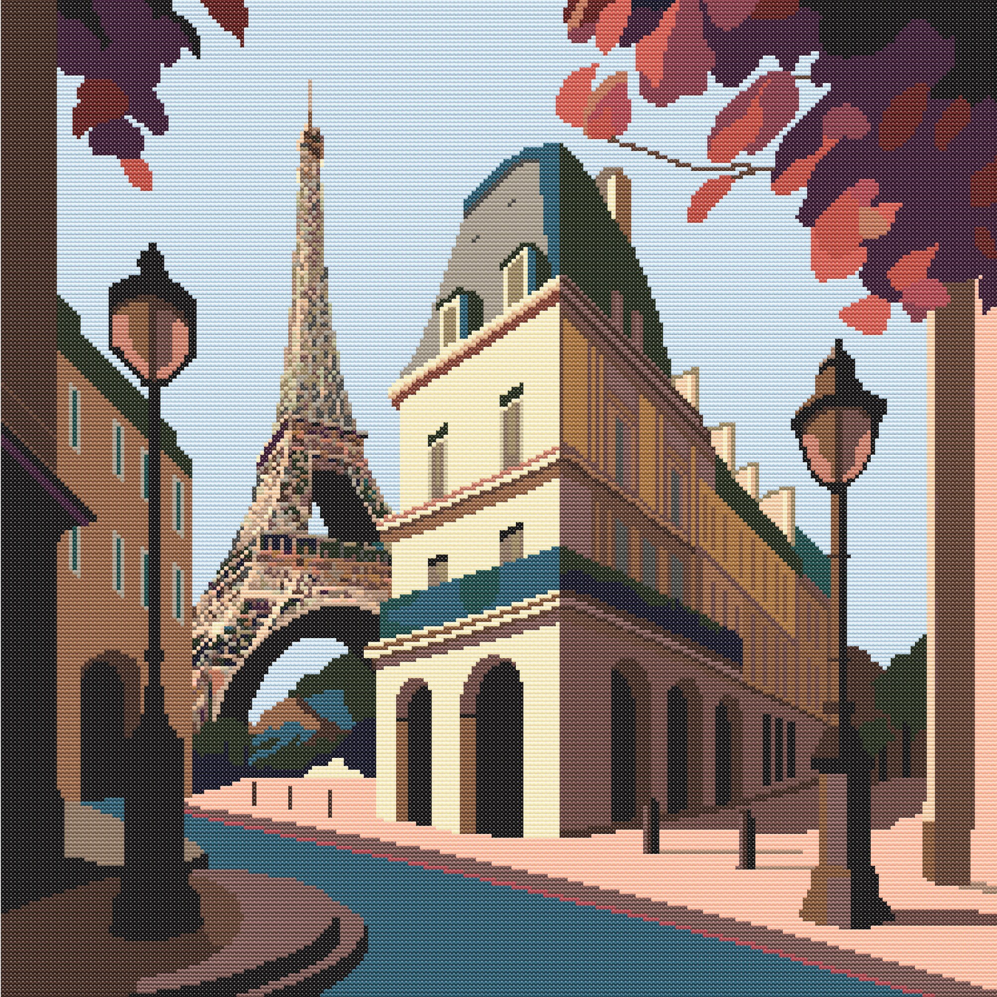 Paris Cross Stitch Pattern City X-stitch Paris Embroidery Design French ...