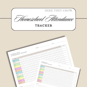 Kids Homeschool Attendance Tracker - Etsy
