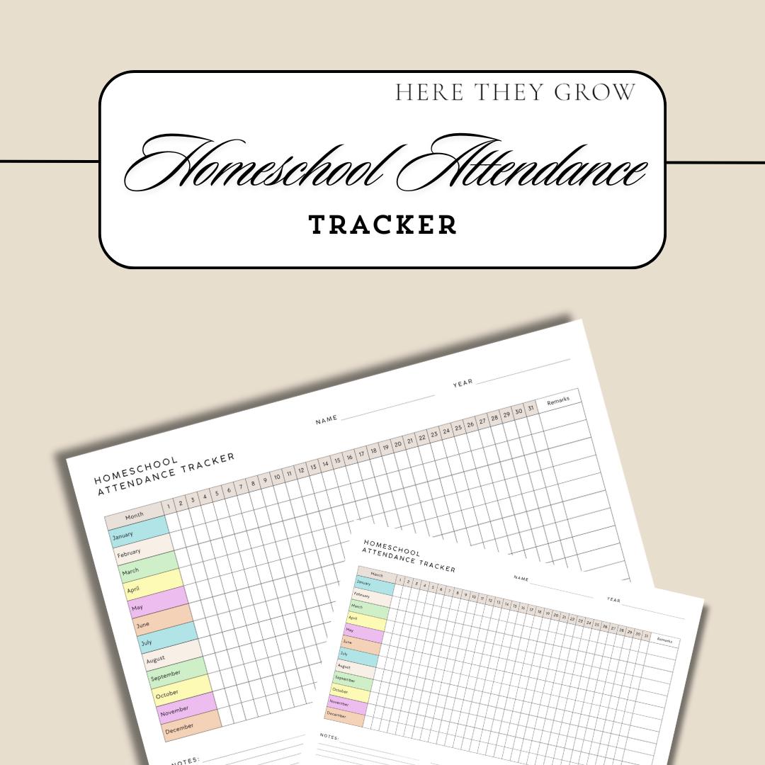 Kids Homeschool Attendance Tracker - Etsy