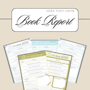 Printable Kids Homeschool Book Report Worksheet Template - Etsy