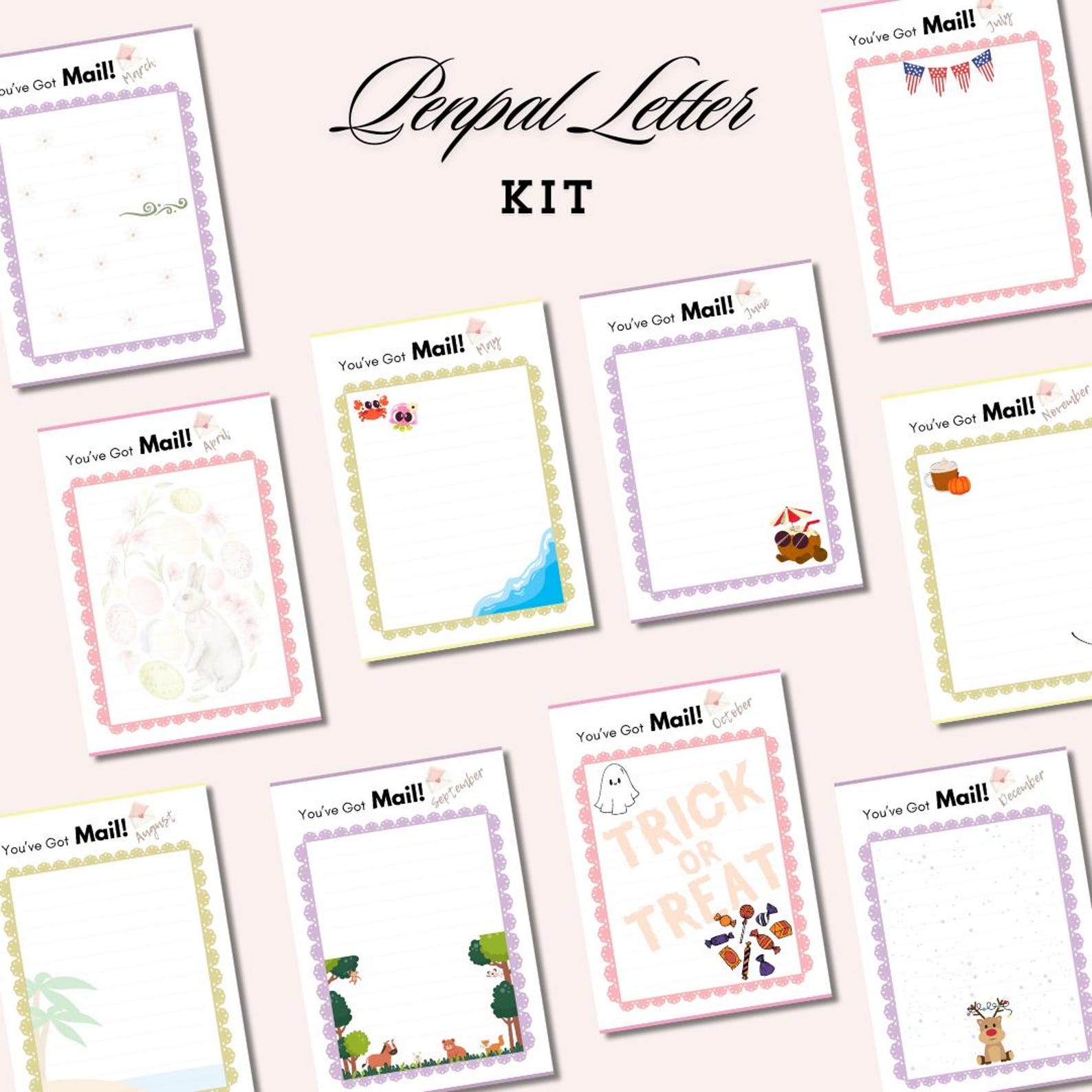 Pen Pal Planner Kit: Printable Letter Templates (digital Download A4 ...
