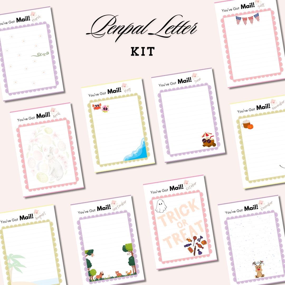 Pen Pal Planner Kit: Printable Letter Templates (digital Download A4 ...
