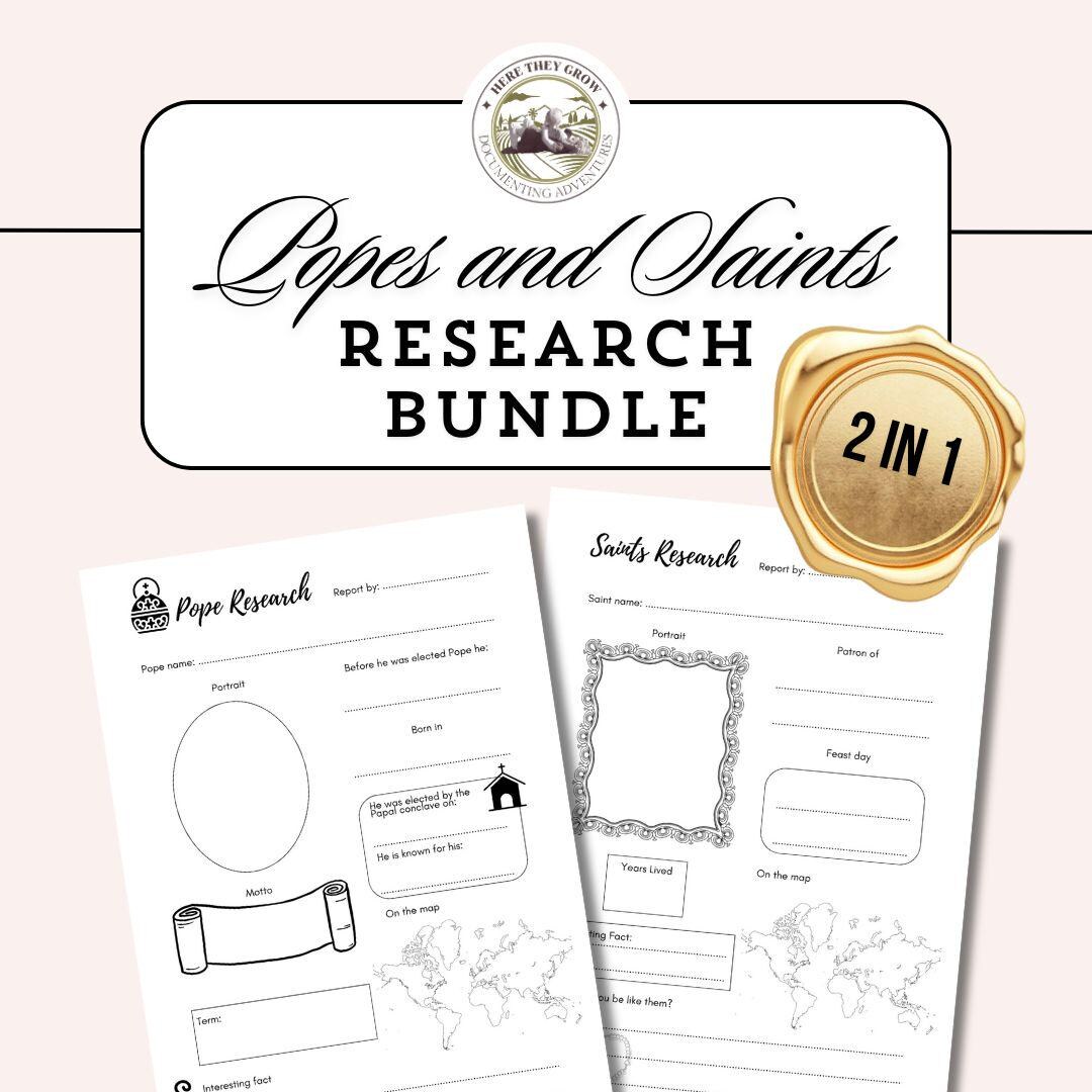 Popes and Saints 2-in-1 Research Bundle - Etsy
