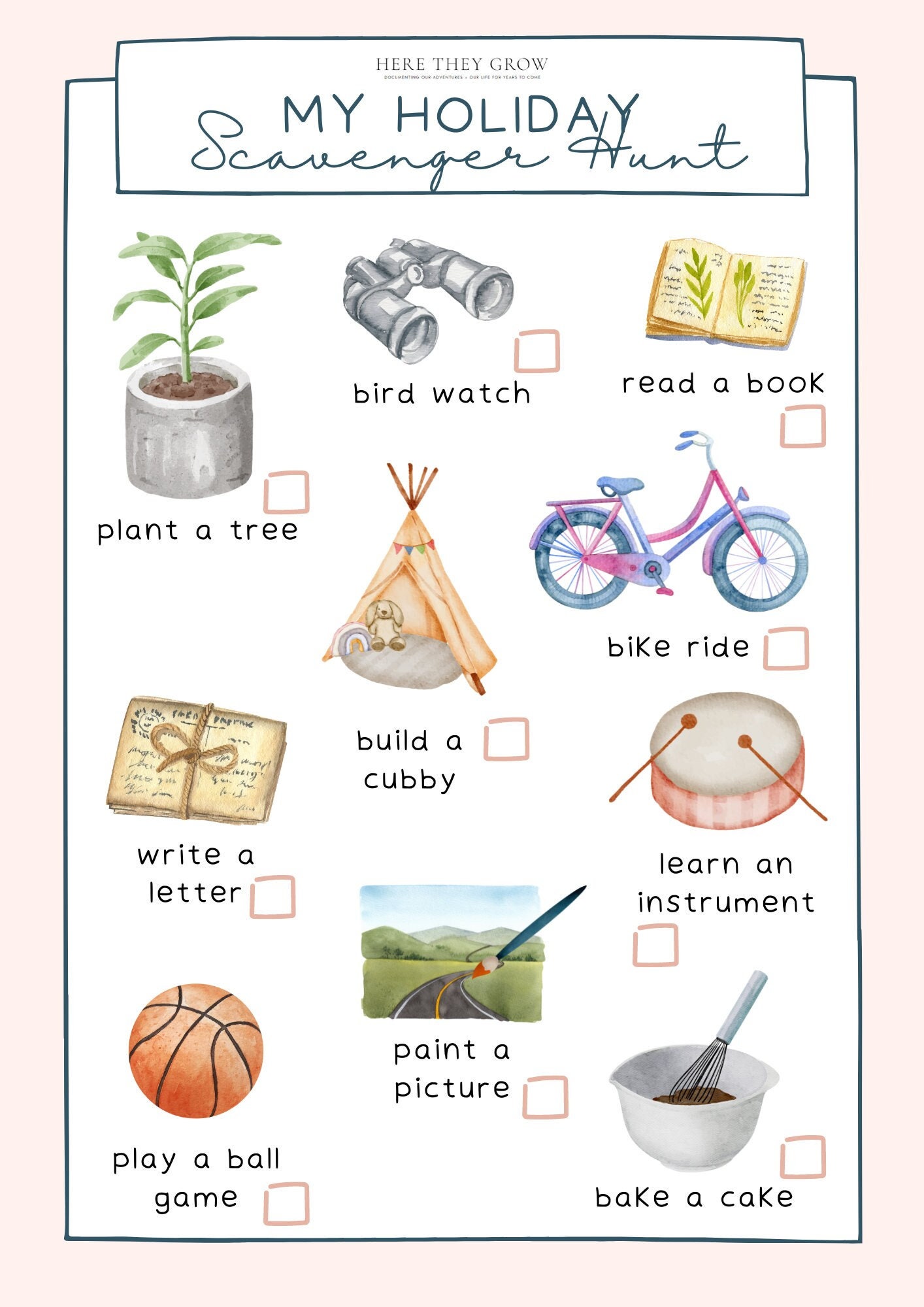 Kids' Holiday Scavenger Hunt Worksheet - Etsy Canada