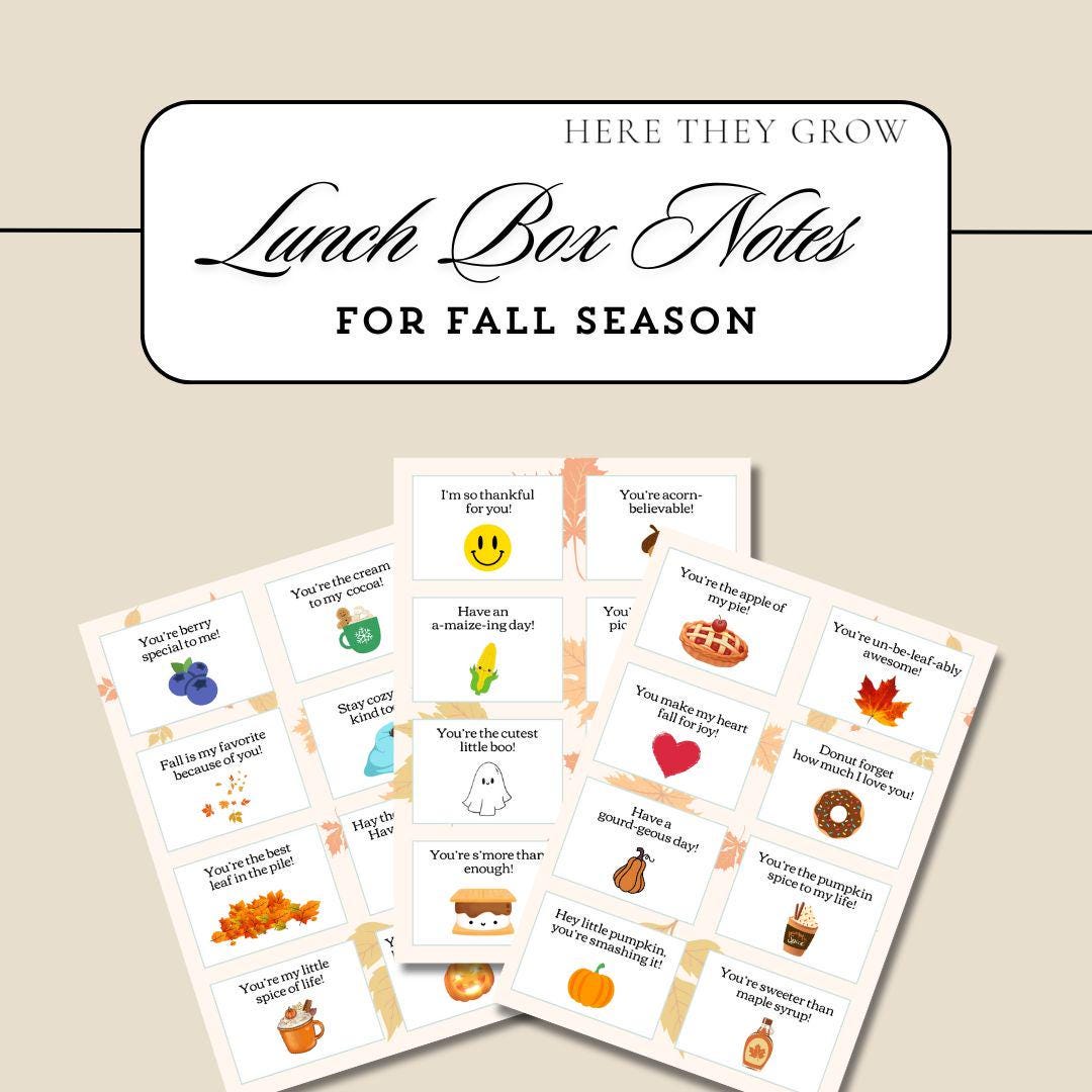 Printable Lunch Box Notes for Kids, 24 Great Notes, Kids Lunchbox Note ...