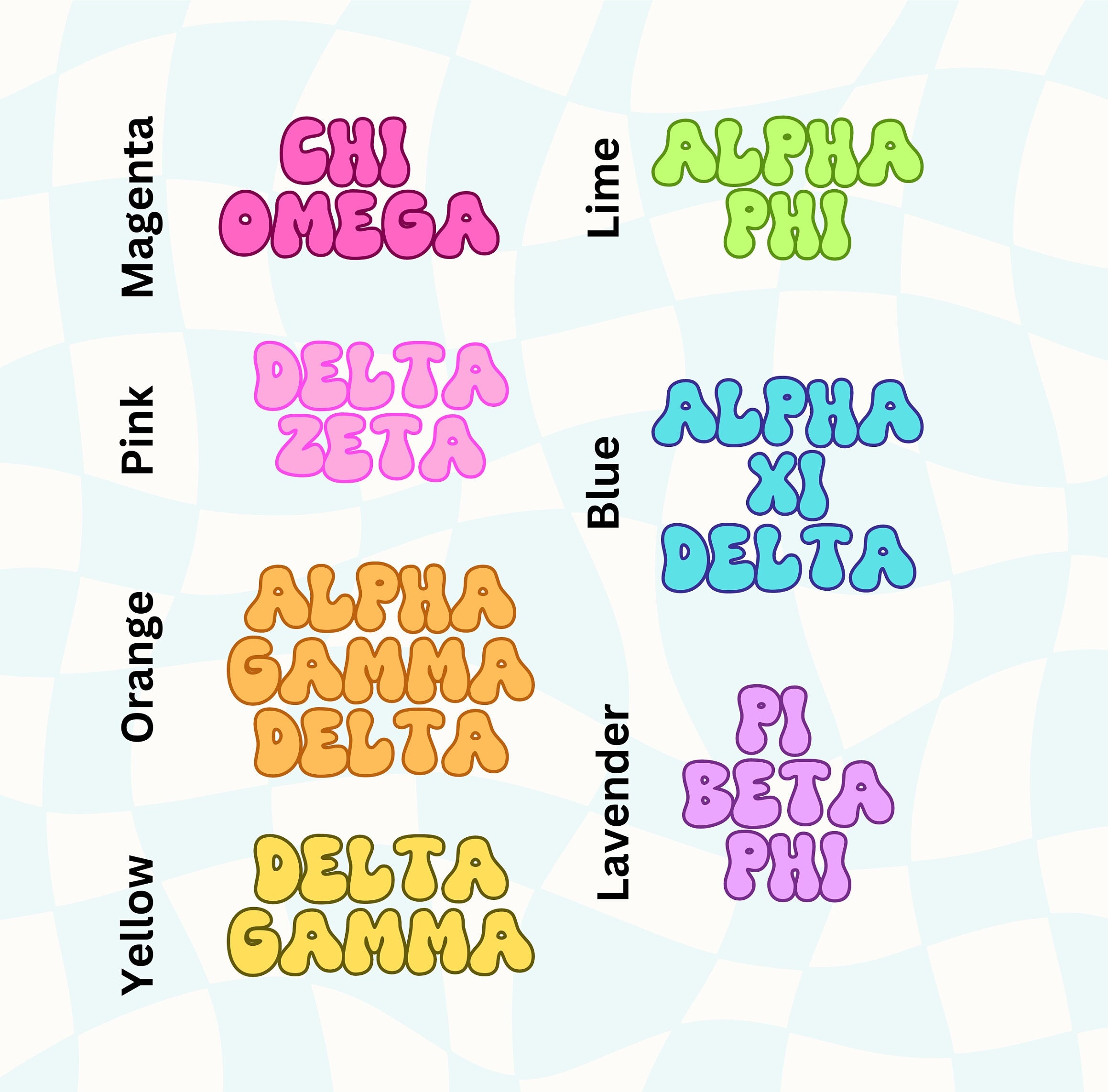 Sorority Stickers, Custom Sorority Stickers, Holographic Sorority ...