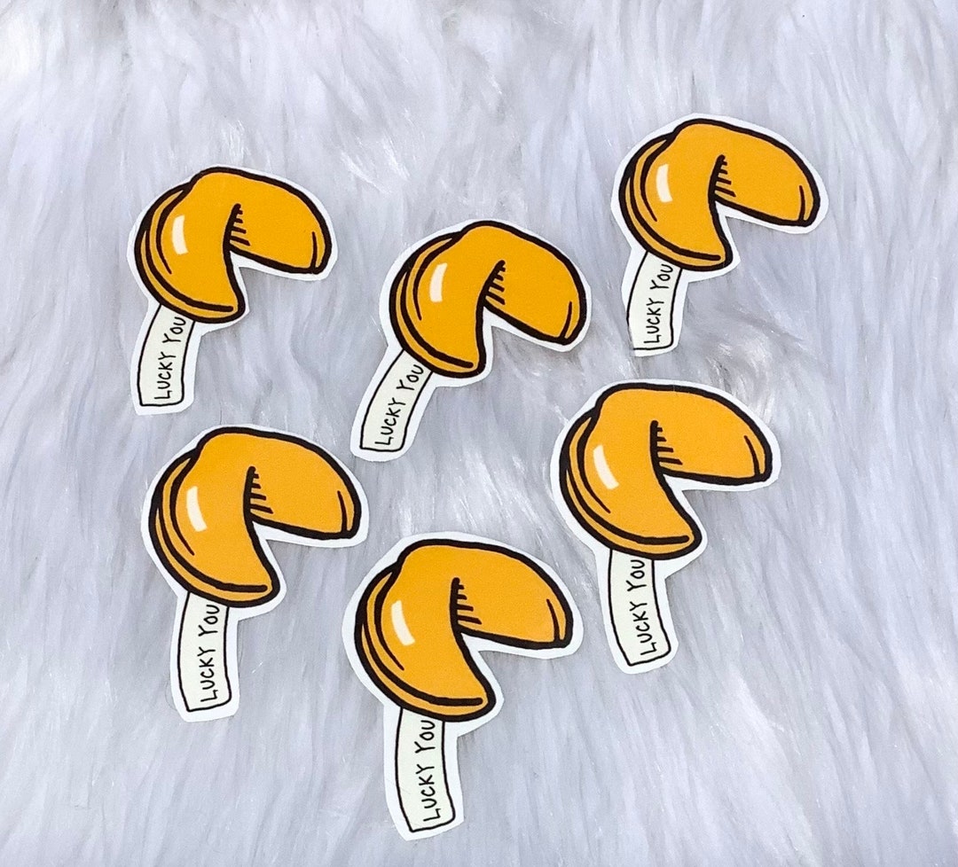 Fortune Cookie Lucky You Vinyl Sticker, Waterproof Sticker, Laptop ...