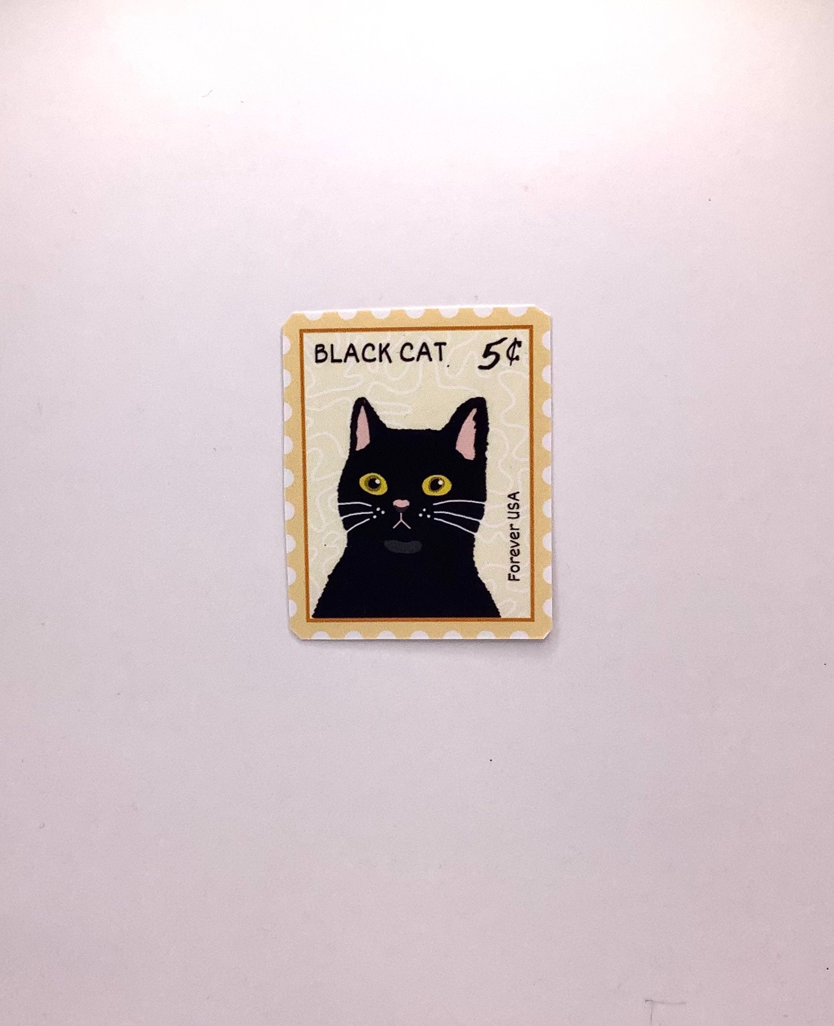 Black Cat Stamp Sticker, Calico Cat Sticker, Postage Stamp Sticker ...