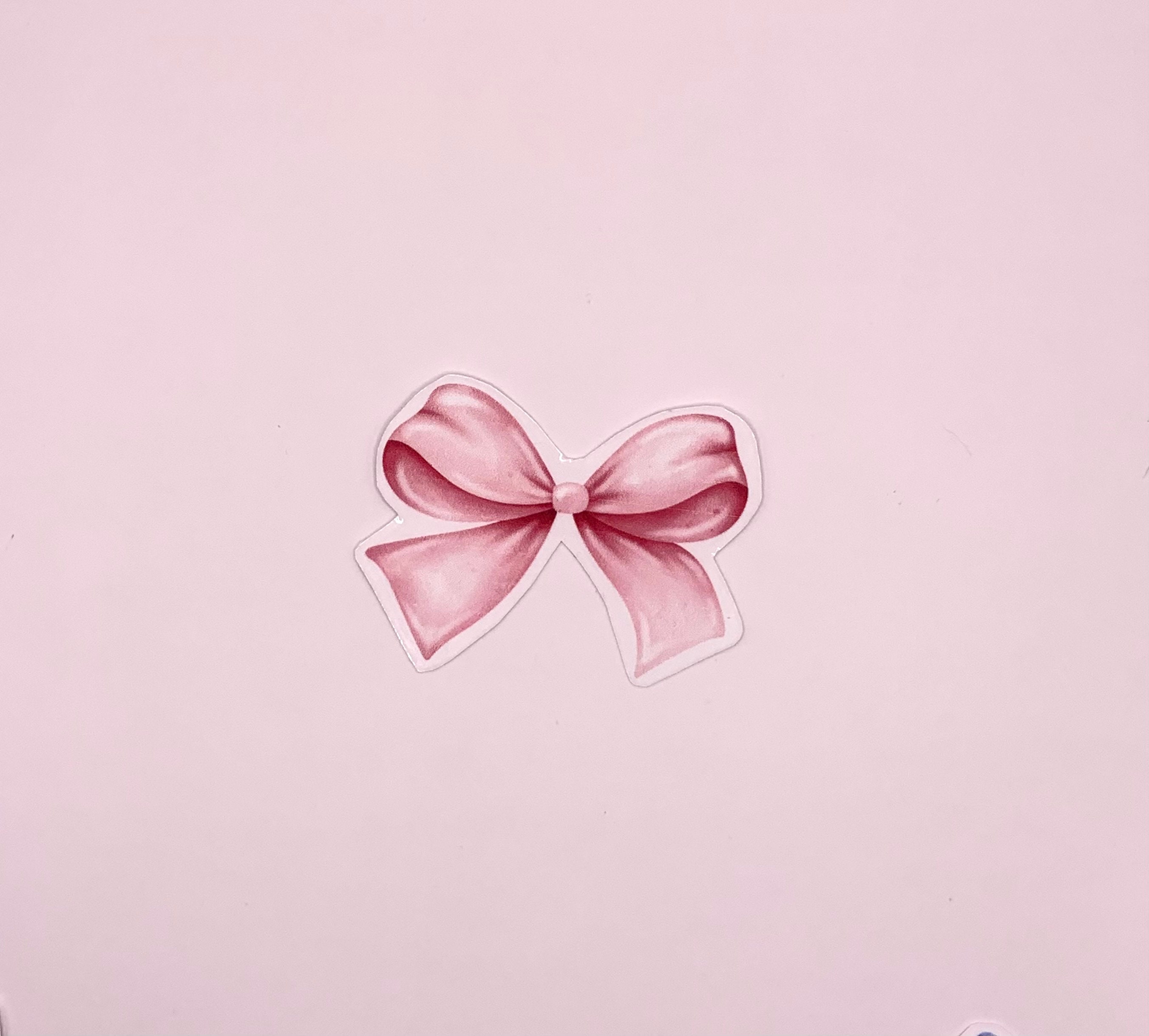 Coquette Blue Pink Bow Vinyl Sticker Preppy, Girly Sticker Vinyl Laptop ...