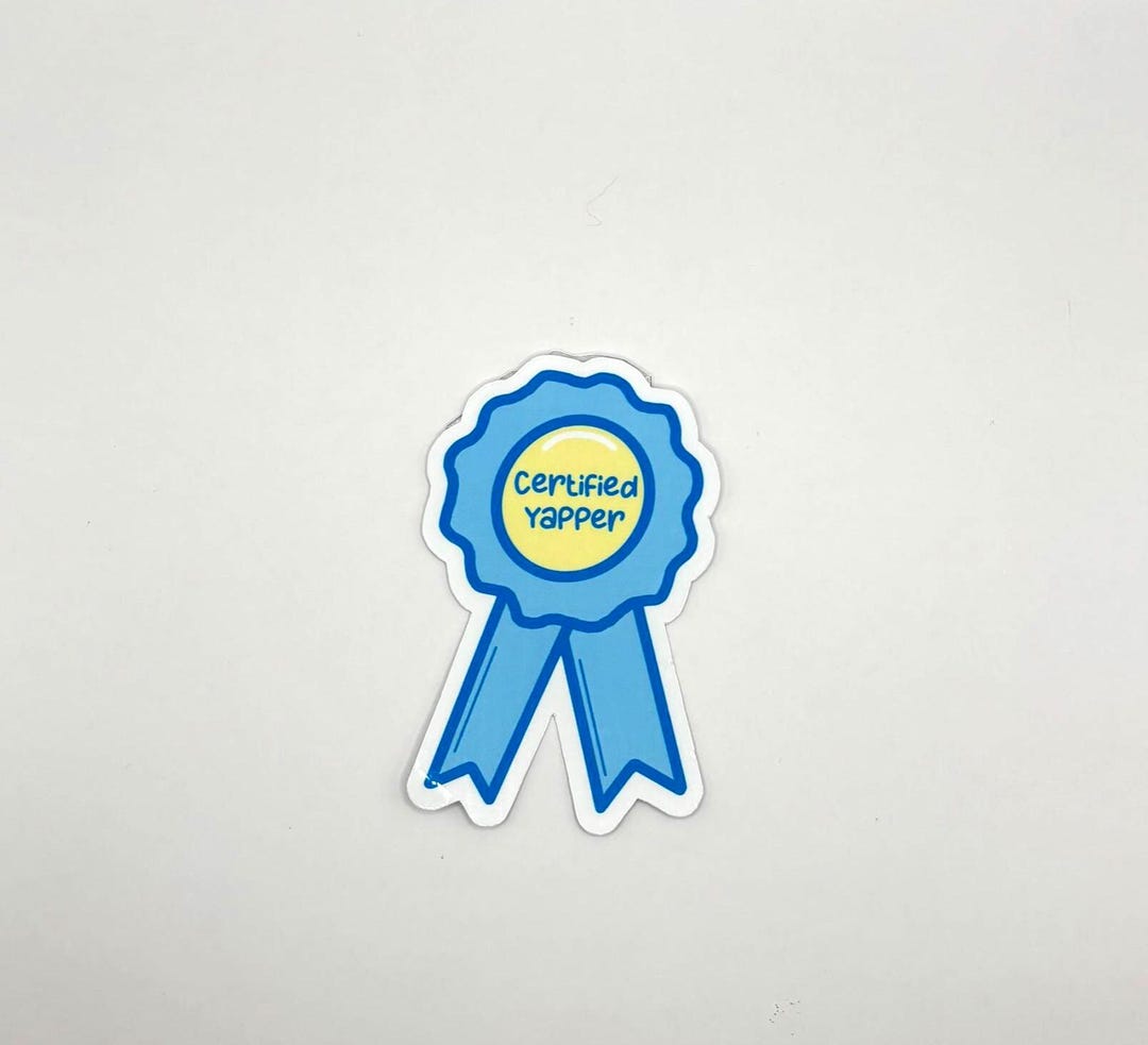 Certified Yapper Water Bottle Sticker, Holographic Water Bottle Sticker ...