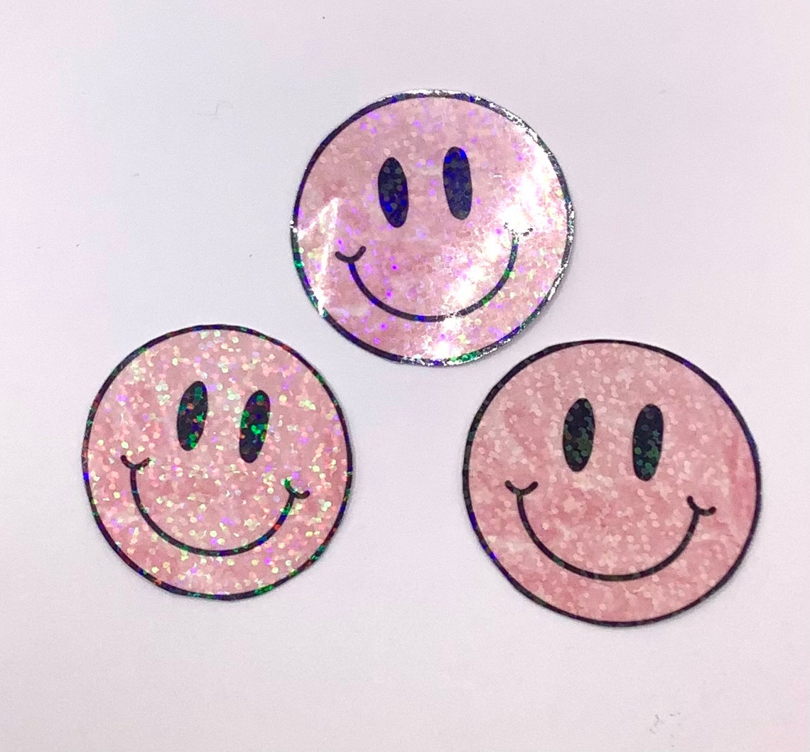 Smiley Face Holographic Vinyl Sticker, Smiley Face, Retro, Tie Dye ...