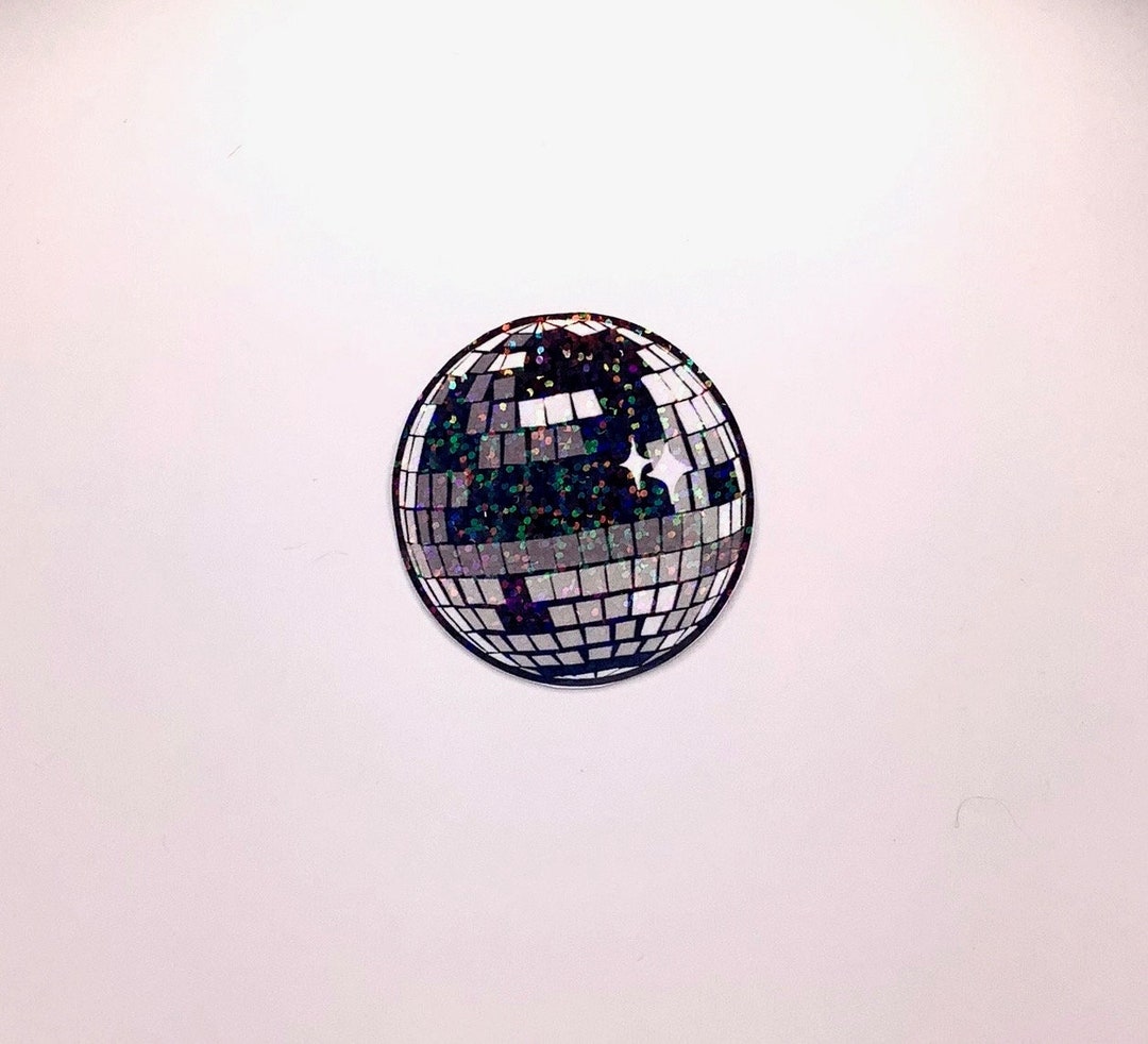 Disco Ball Holographic Glitter Sticker, Disco Sticker, Mirrorball ...