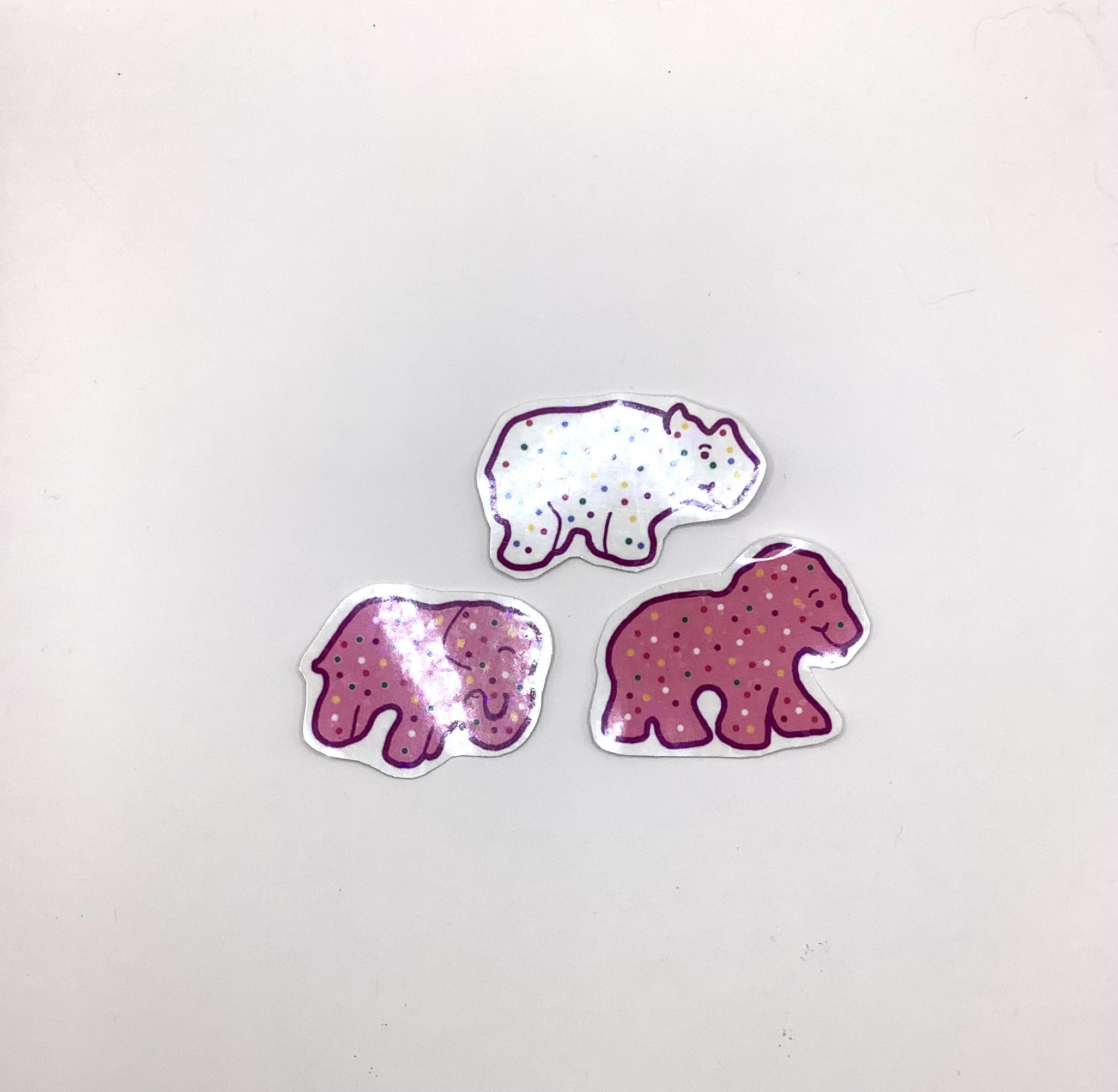 Animal Cracker Holographic Vinyl Sticker, Frosted Animal Cookies, Candy ...