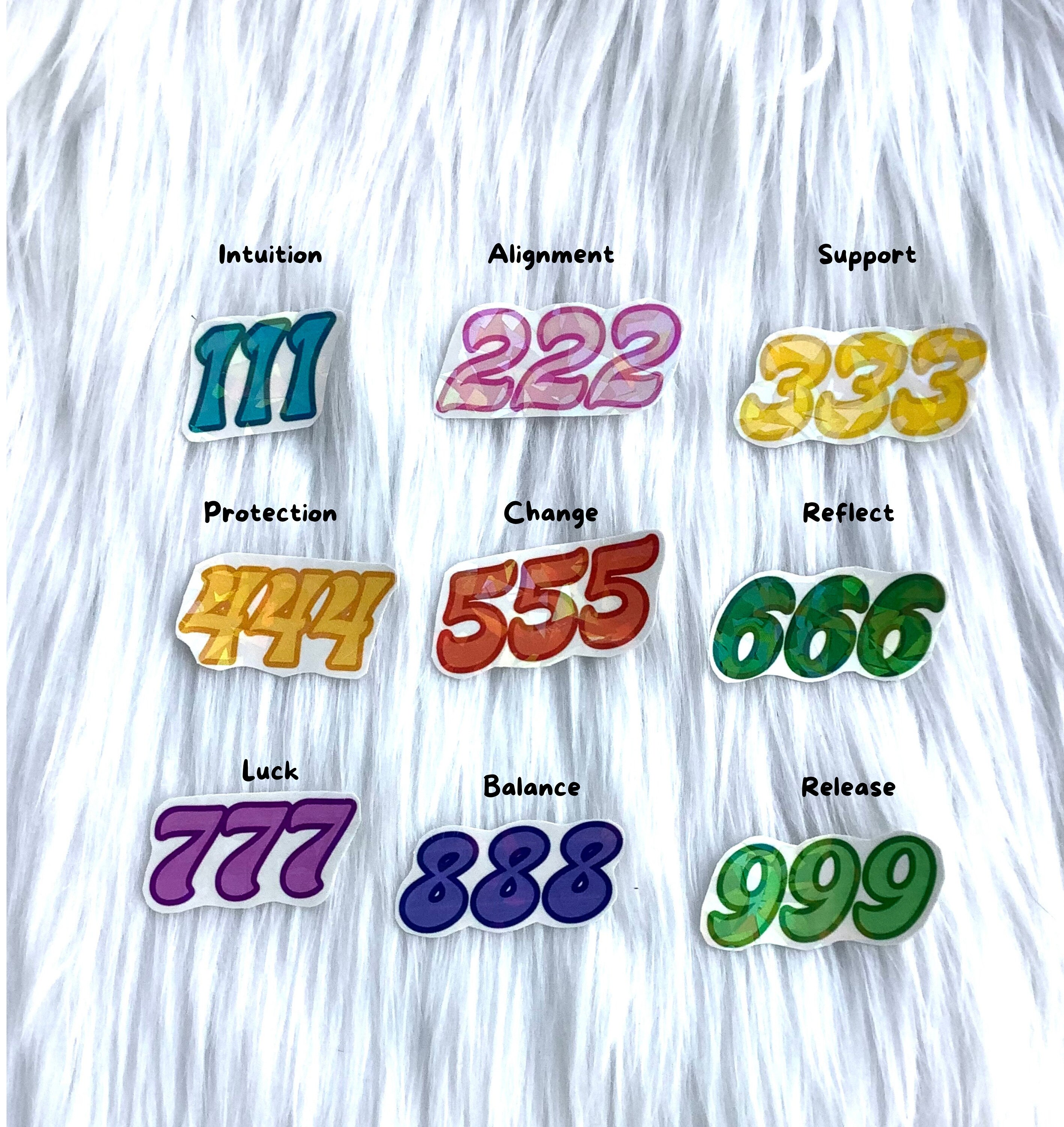 Holographic Angel Number Sticker, Water Bottle Sticker, Laptop Sticker ...