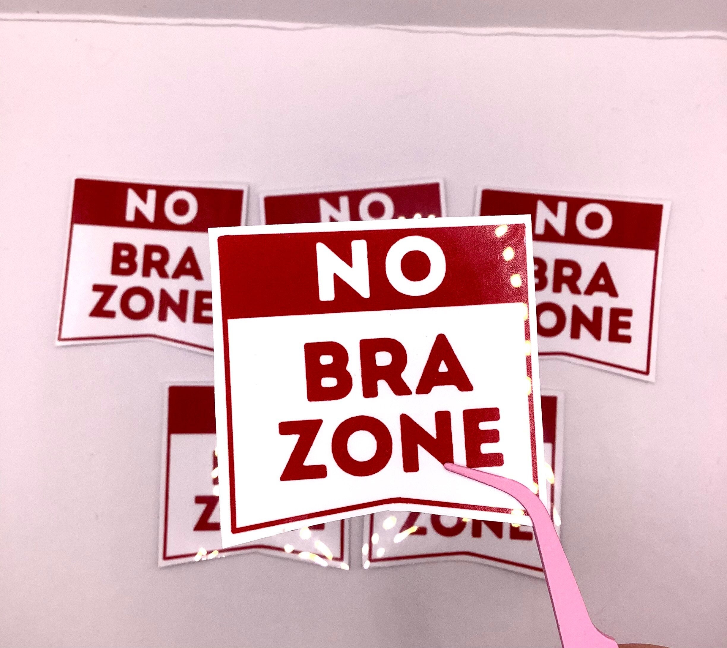 No Bra Zone Vinyl Sticker, Waterproof, Feminist Sticker, WFH Sticker, SAHM Sticker, Feminist ...