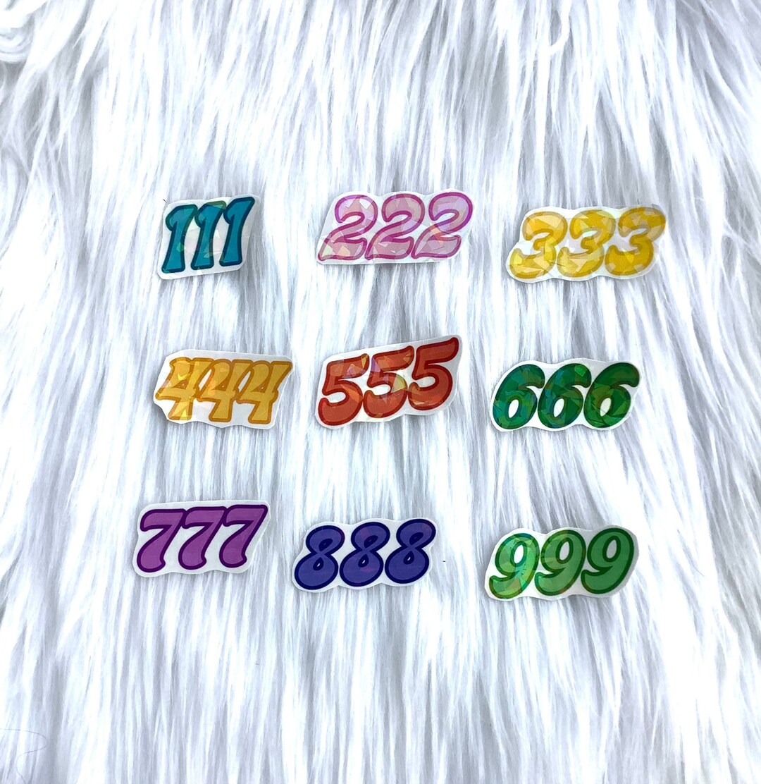 Holographic Angel Number Sticker, Water Bottle Sticker, Laptop Sticker ...