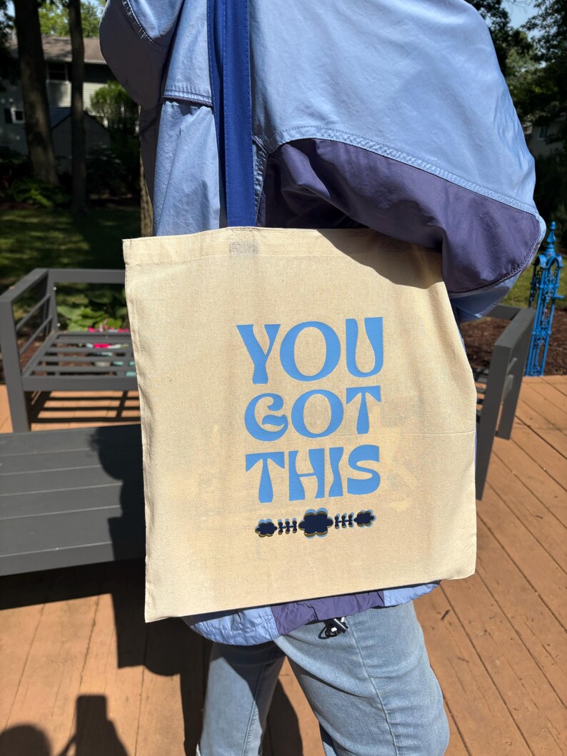 You Got This Vinyl Decal Tote Bag, Canvas Tote Bag, Shopping Tote ...