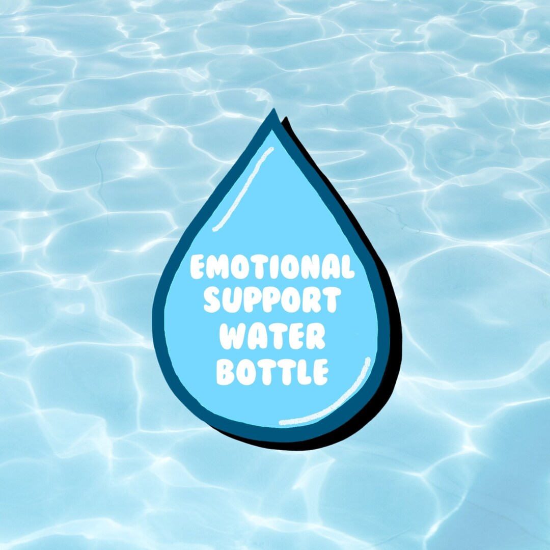 Emotional Support Water Bottle Sticker, Holographic Water Bottle ...