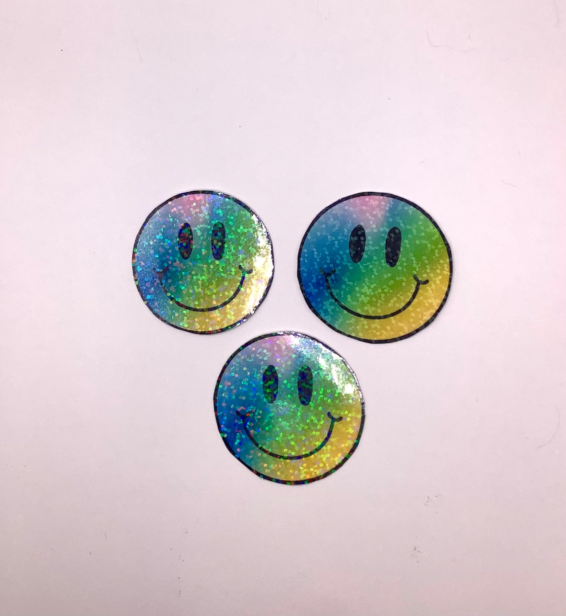 Smiley Face Holographic Vinyl Sticker, Smiley Face, Retro, Tie Dye ...
