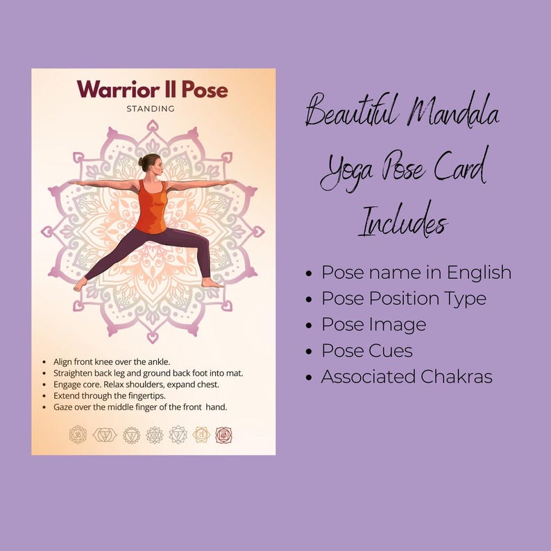 Vinyasa Hatha Yoga Pose Cards, Yoga Flash Cards, Printable Yoga Cards ...