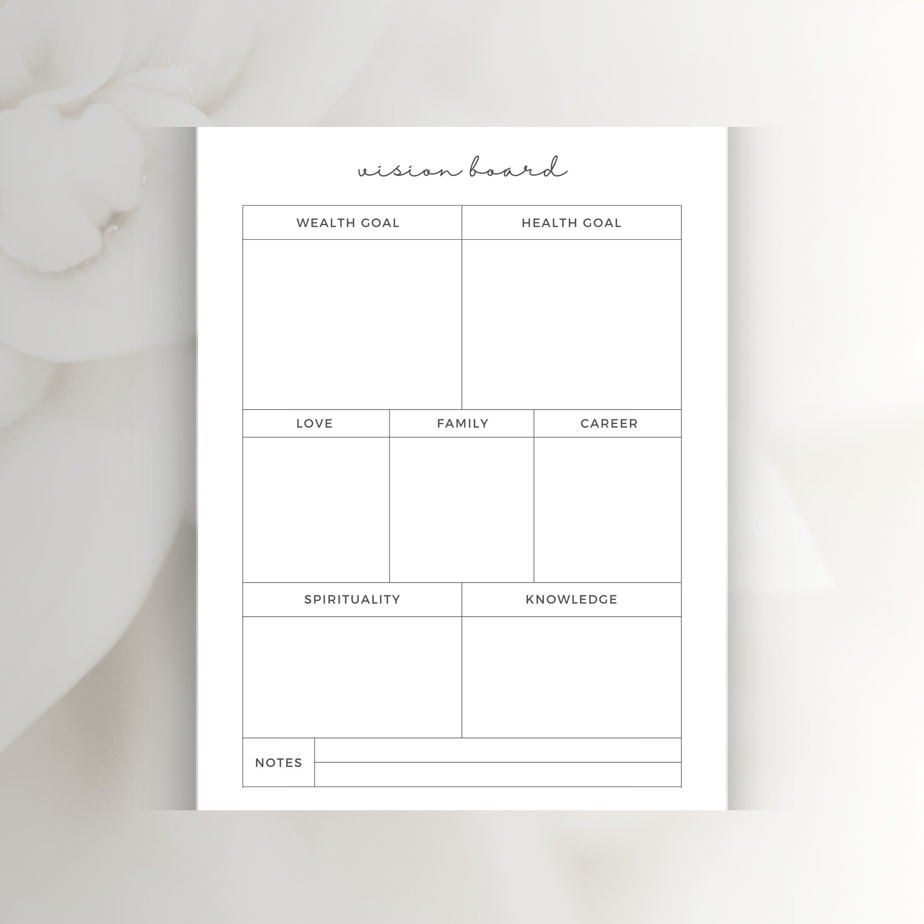 Vision Board Bundle, Five Vision Board Charts, Vision Board Goals, 2024 ...