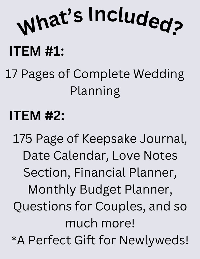 175 + Pages Wedding Planner and Keepsake Bundle, Planning Journaling and Keepsake, Wedding List ...