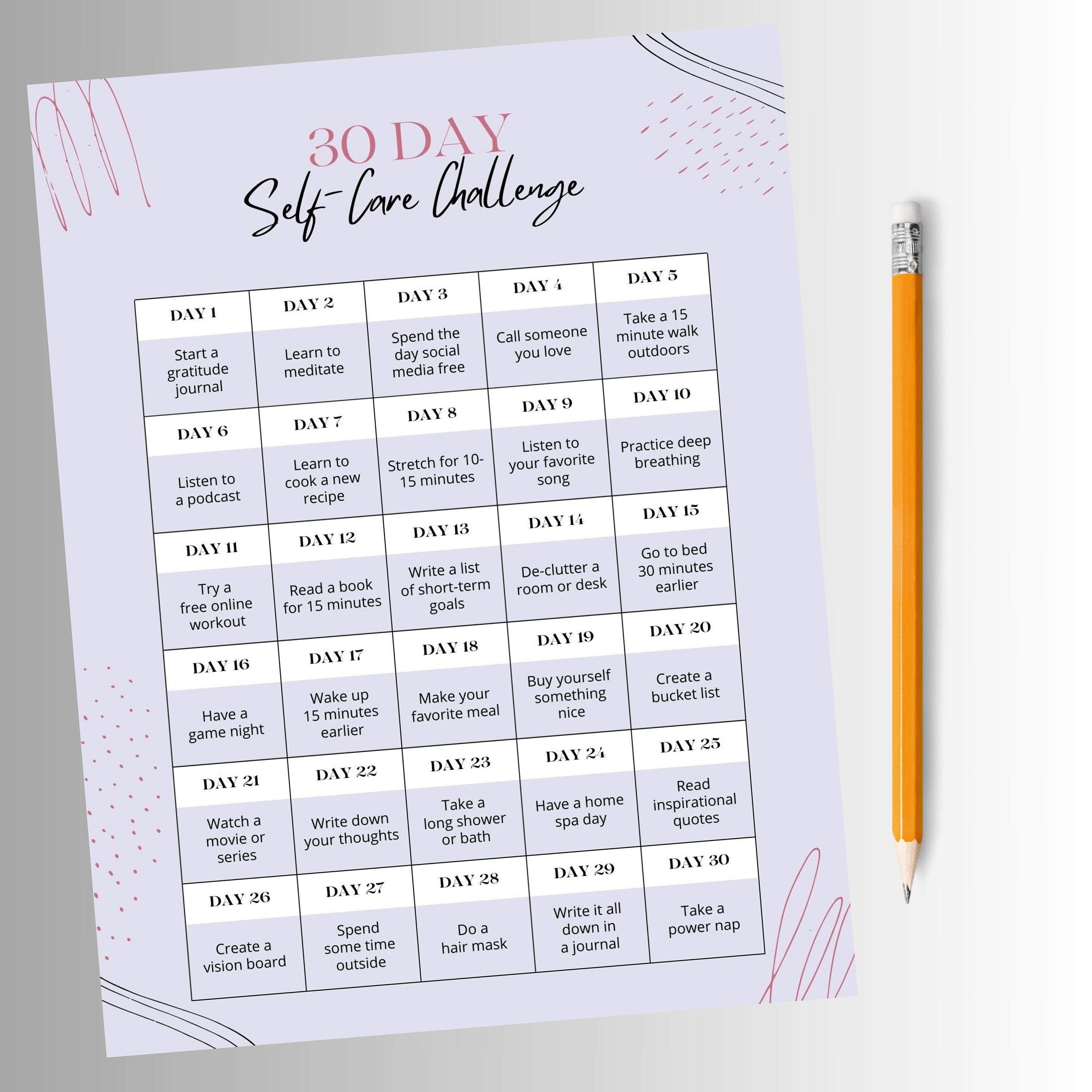 Three 30 Day Challenge Charts, 30 Day Challenge, 30 Day Goals, Monthly ...