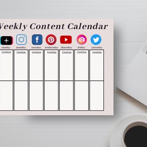 Editable Fillable Content Calendar, Social Media Content, Content ...
