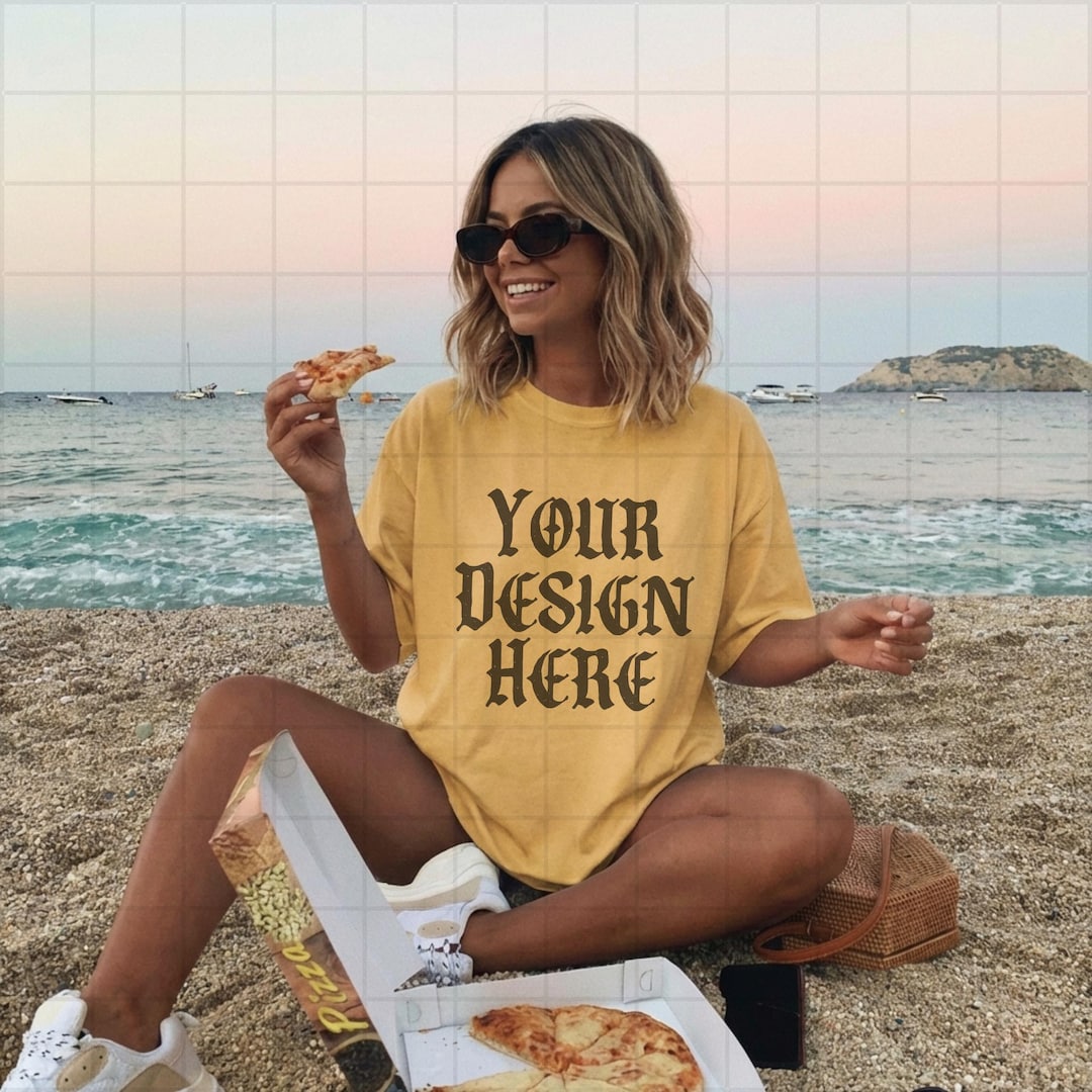 Mustard Comfort Colors 1717 Mockup Summer C1717 Lifestyle Mock up ...