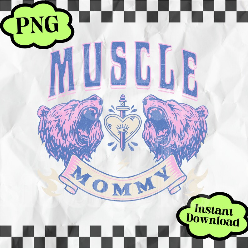 Muscle Mommy PNG Pump Cover File POD Sublimation Design Trendy Gym Girl ...