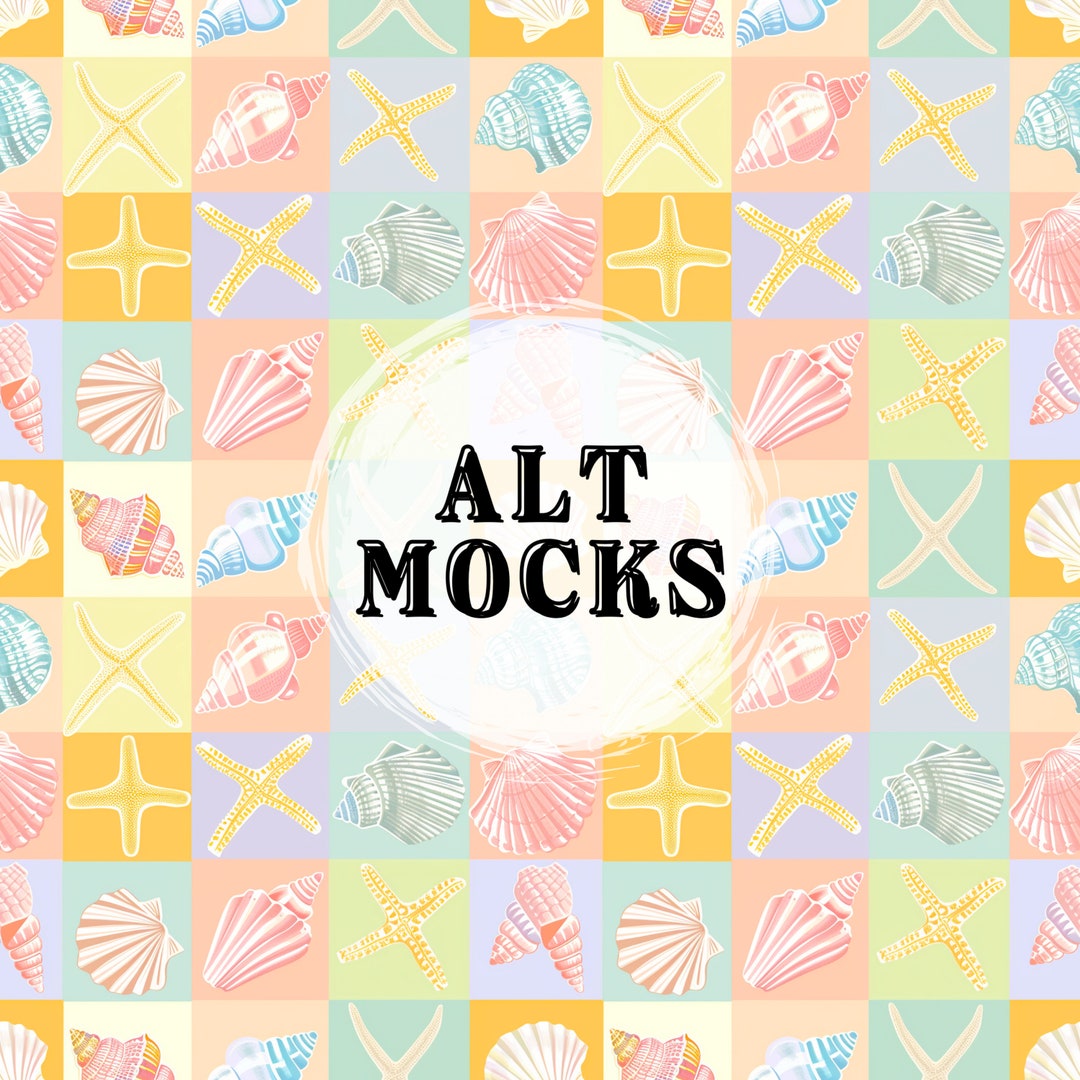 Beachy Seamless Pattern Seashell PNG Trendy Colorblocking Funky Ocean ...