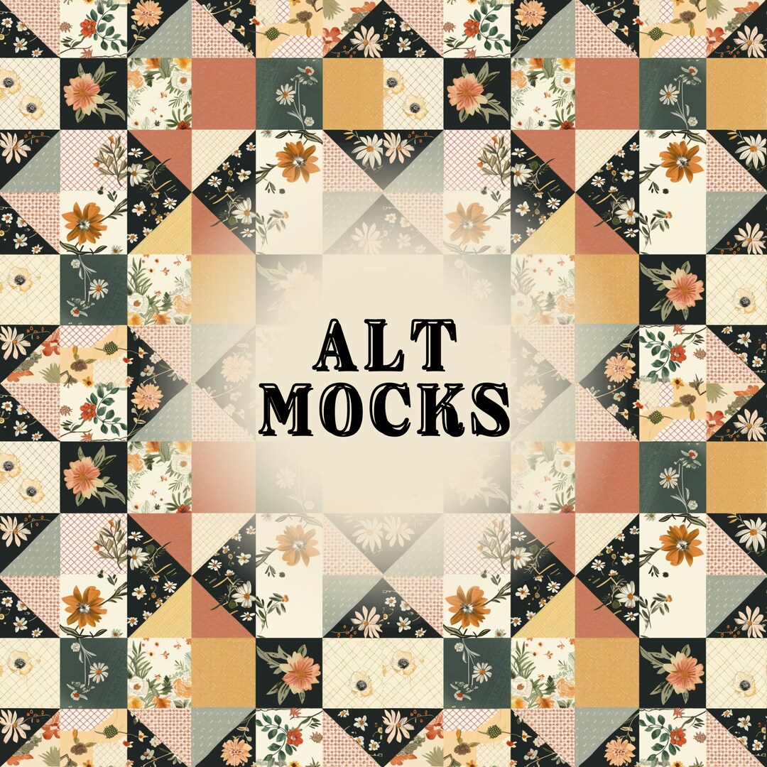 Cottagecore Earthy Boho Patchwork Quilt Seamless Pattern PNG File ...