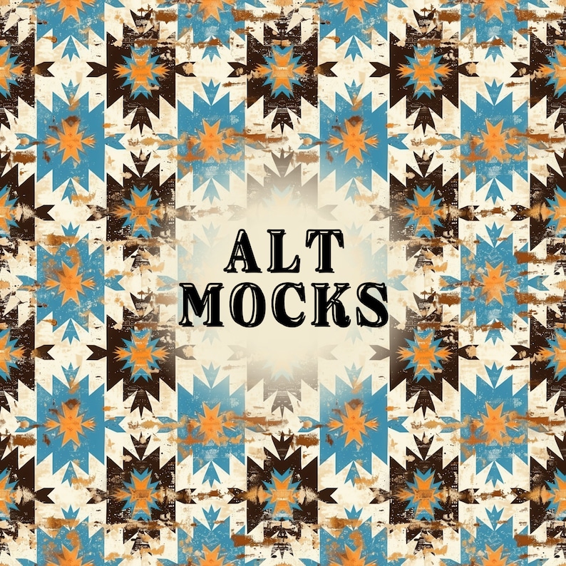 Aztec Turquoise Brown Southwestern Seamless Pattern Western Repeatable ...