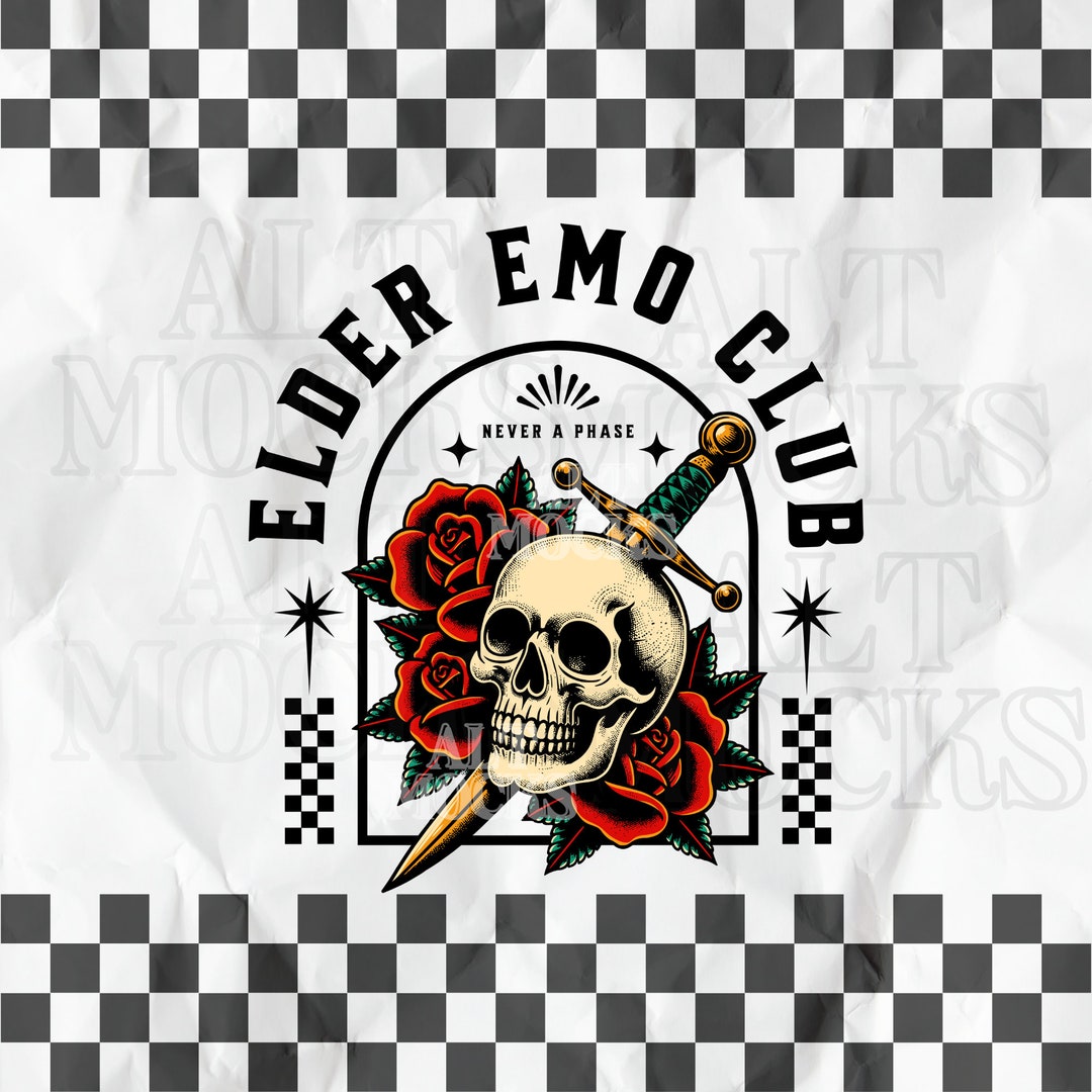 Elder Emo Kid PNG Blegh Goth Alt Design POD Sublimation Design Trendy ...