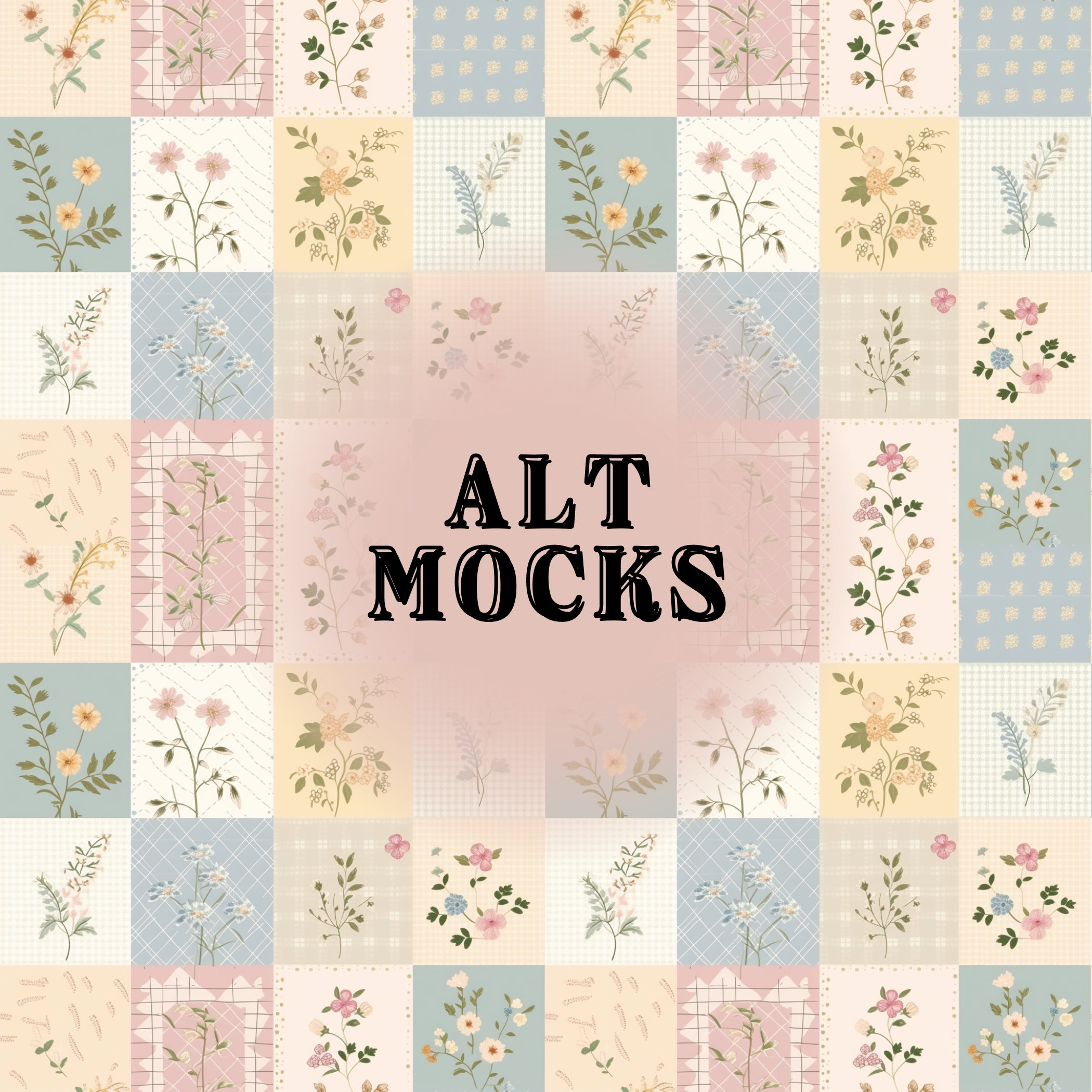 Spring Pastel Floral Patchwork Quilt Seamless Pattern PNG File ...