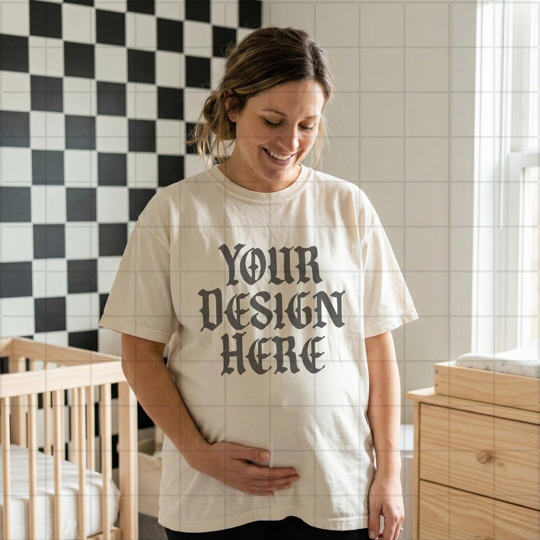 Ivory Comfort Colors 1717 Mockup Maternity CC1717 Mock up Pregnant ...