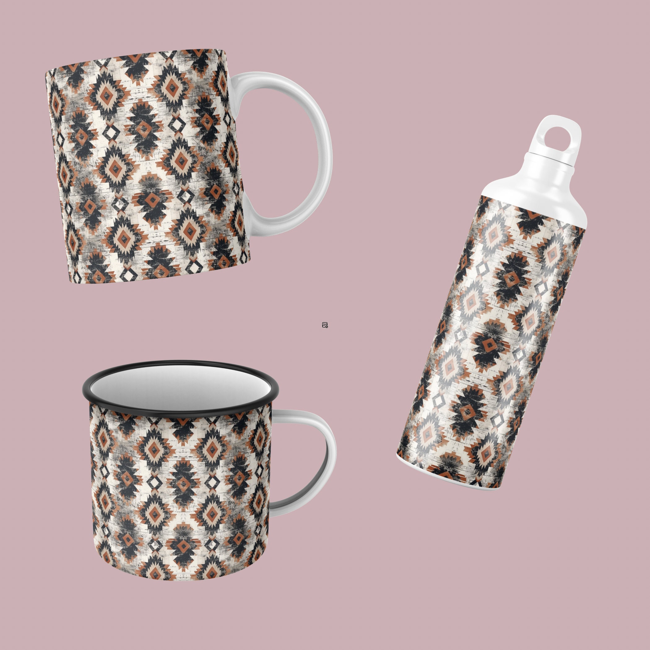 Aztec Neutral Black Earthy Southwestern Seamless Pattern Western ...