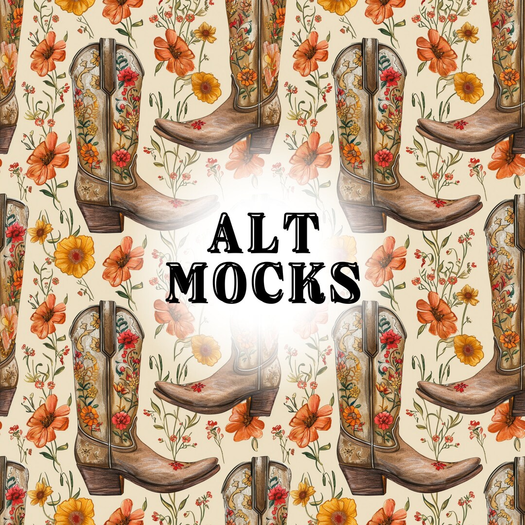 Western Seamless Pattern PNG File Cowgirl Digital Paper Colorblocking ...