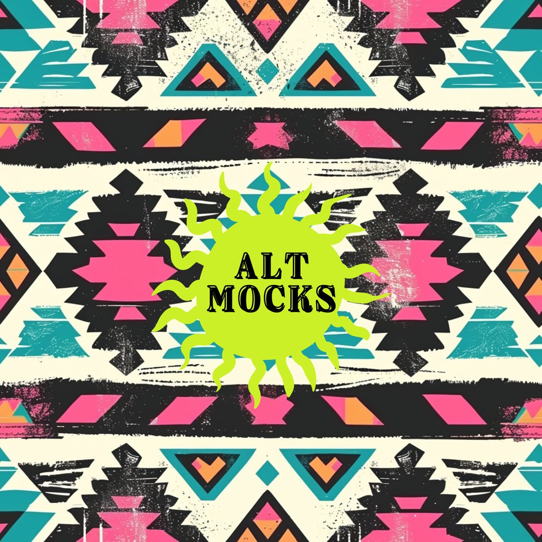 Aztec Turquoise and Pink Southwestern Seamless Pattern Western ...