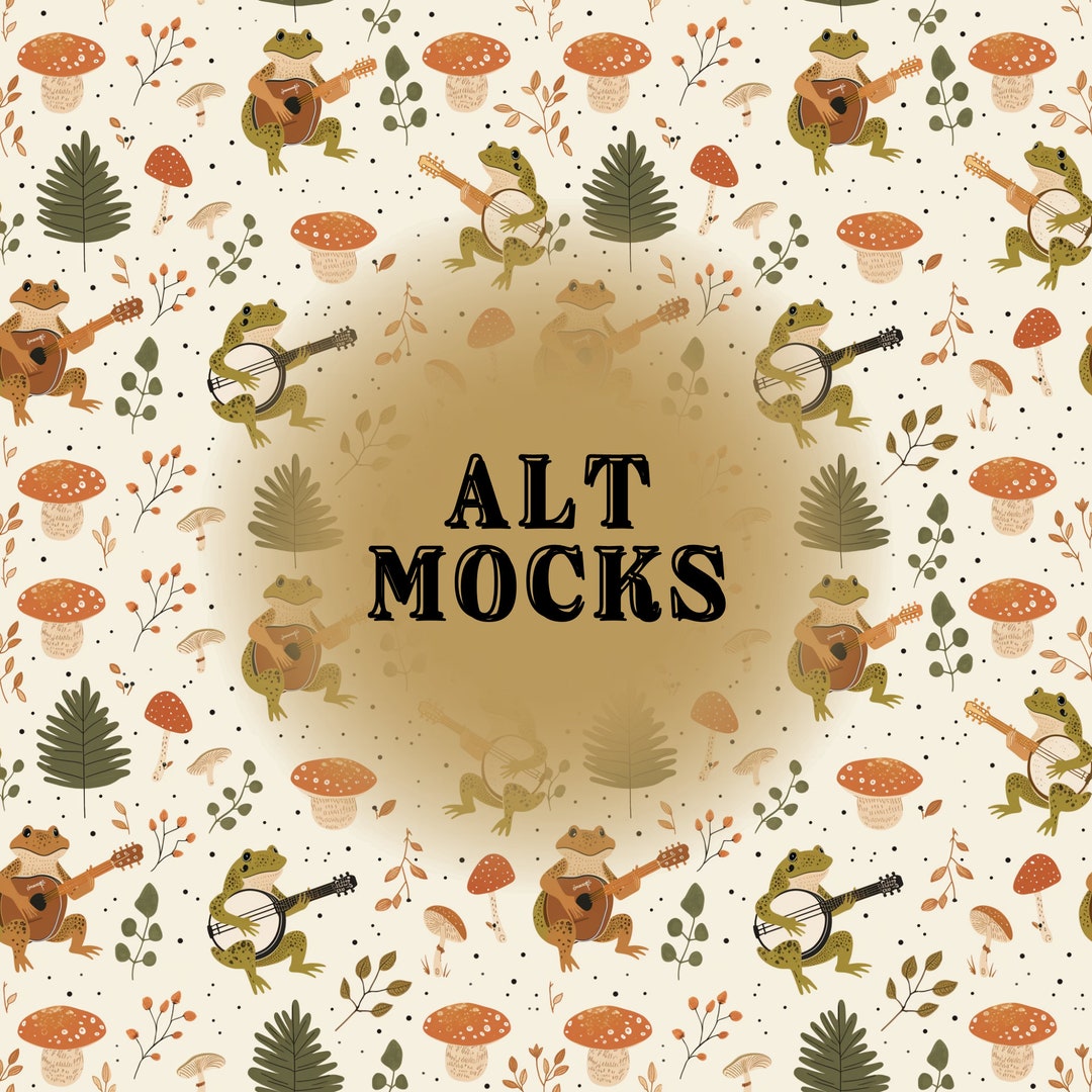 Music Frog Cottagecore Floral Seamless Pattern PNG File Funny Folk ...