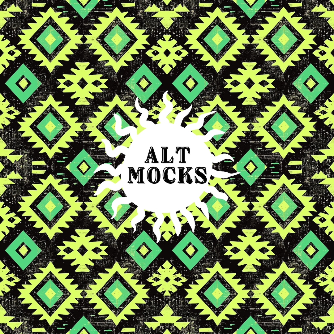 Aztec Green Black Colorful Southwestern Seamless Pattern Western ...