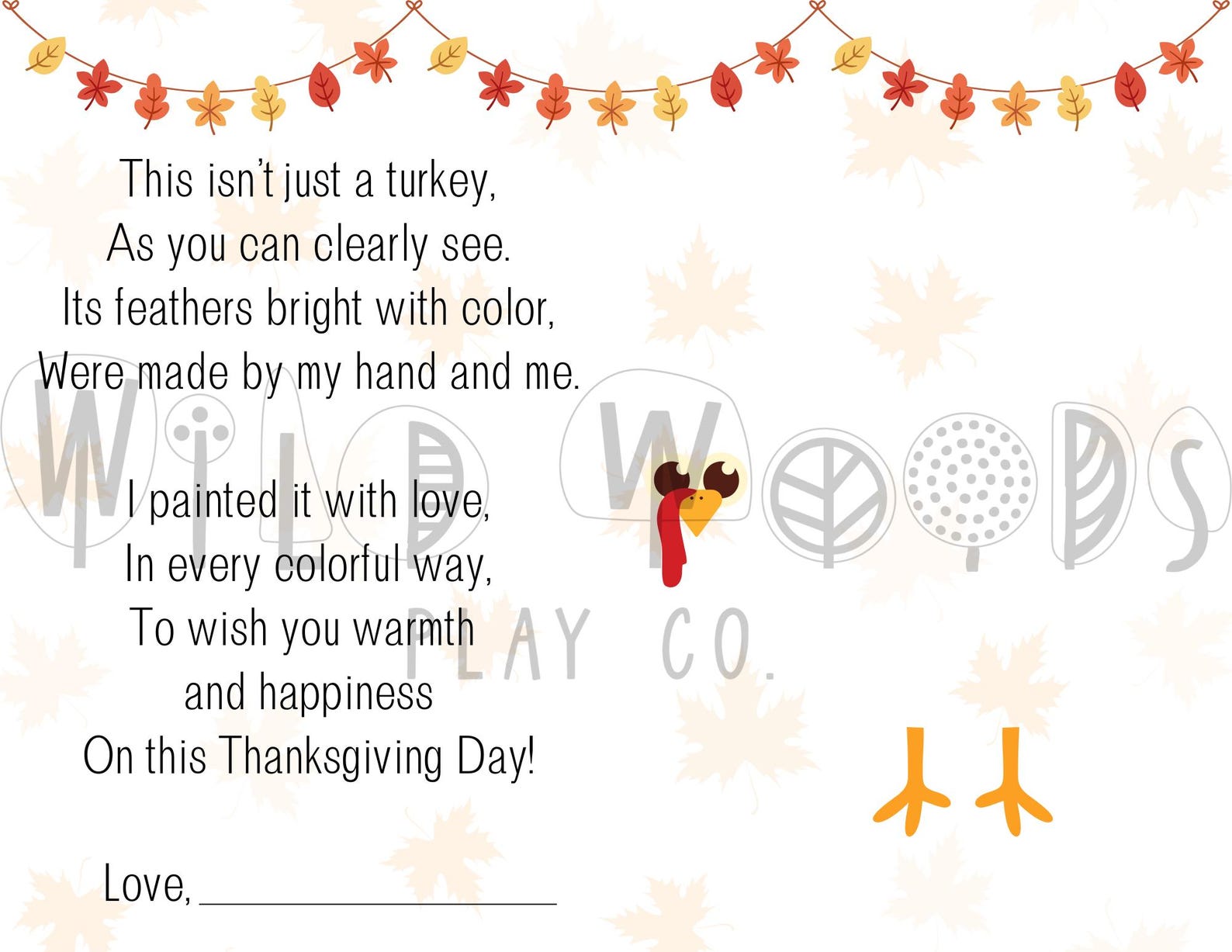Turkey Handprint Craft for Thanksgiving, Thanksgiving Poem With Turkey ...