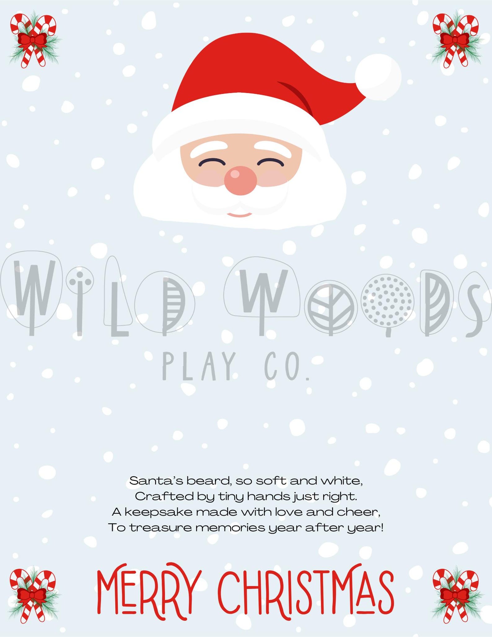 Santa Handprint Craft, Santa's Beard Handprint Template, Christmas ...