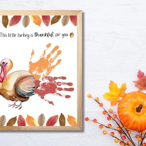 Turkey Handprint Craft for Thanksgiving, Thankful Handprint Activity ...